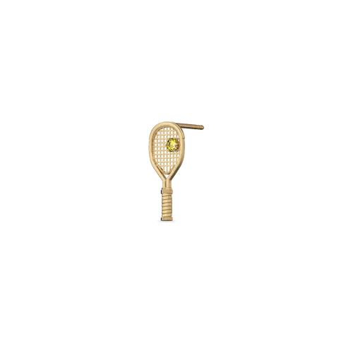 PASCAL Tennis Racket Stud Earrings - Gold/yellow Diamond
