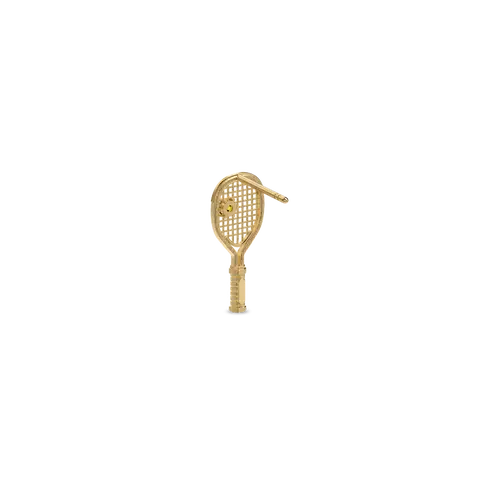 PASCAL Tennis Racket Stud Earrings - Gold/yellow Diamond