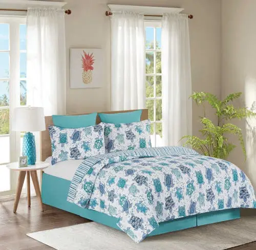 C&F HOME Turtle Bay Beach Coastal Cotton Quilt Set Reversible And Machine Washable