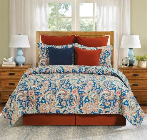 C&F HOME Marla Damask Cotton Quilt Setreversible And Machine Washable