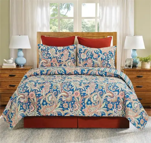 C&F HOME Marla Damask Cotton Quilt Setreversible And Machine Washable