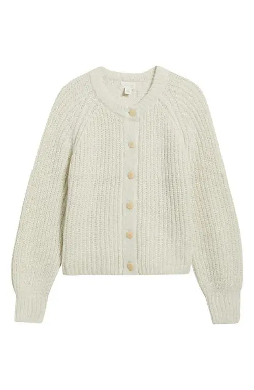 Caslon Metallic Shaker Stitch Cardigan - Ivory Pristine