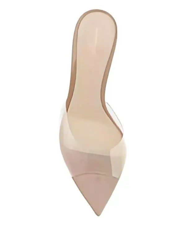 GIANVITO ROSSI 55mm Elle Transparent Strap Pointed Toe Heeled Sandals - Neutrals
