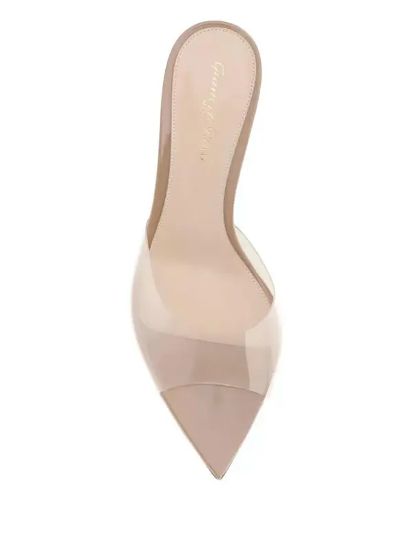 GIANVITO ROSSI 55mm Elle Transparent Strap Pointed Toe Heeled Sandals - Neutrals
