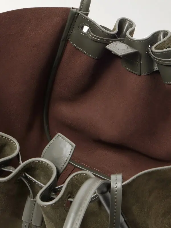 Proenza Schouler Large Suede Tote With Leather Trim - Green