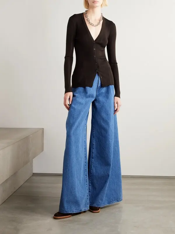 Gabriela Hearst Lillian Pointelle-knit Wool Cardigan