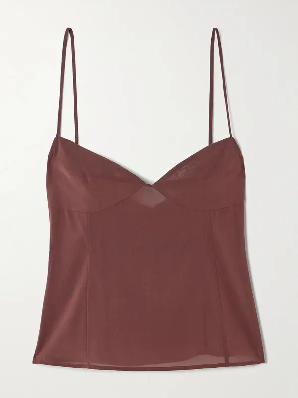 ST. AGNI Stretch-silk Organza Camisole