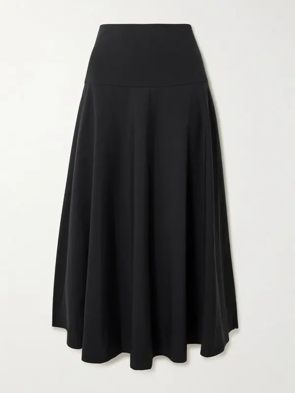 ST. AGNI Paneled Cotton-blend Maxi Skirt