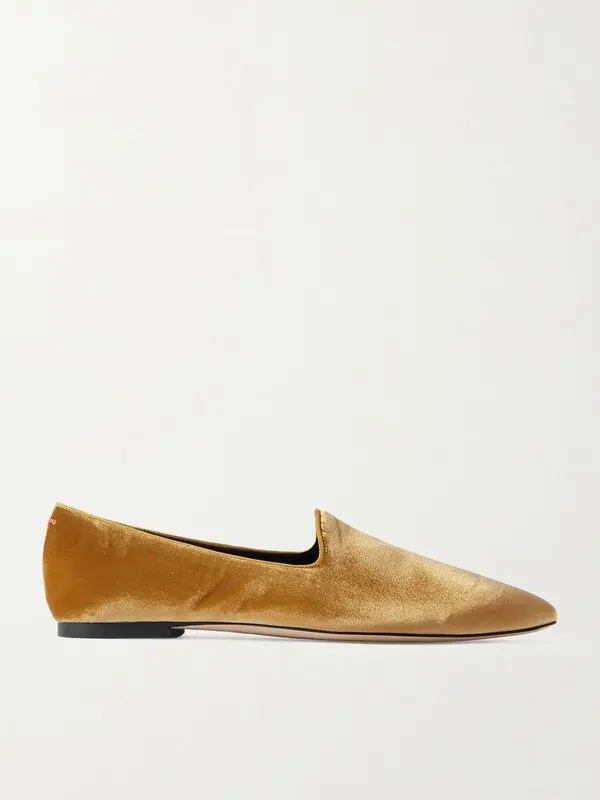 AeydĒ Vanna Velvet Loafers - Yellow