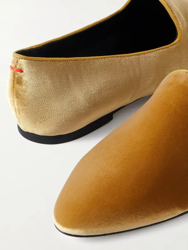 AeydĒ Vanna Velvet Loafers - Yellow