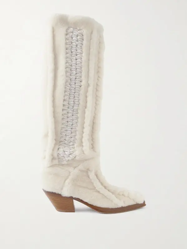 Gabriela Hearst Joseph Shearling Knee Boots - Ivory