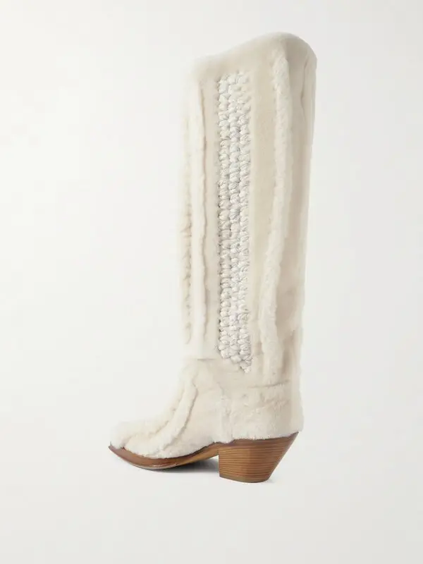 Gabriela Hearst Joseph Shearling Knee Boots - Ivory