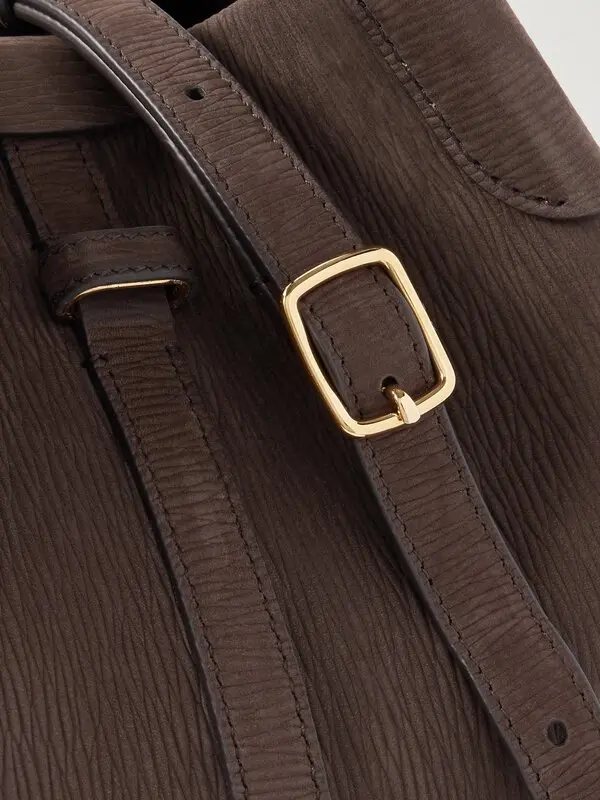 Loro Piana Bale Small Textured-suede Shoulder Bag - Brown