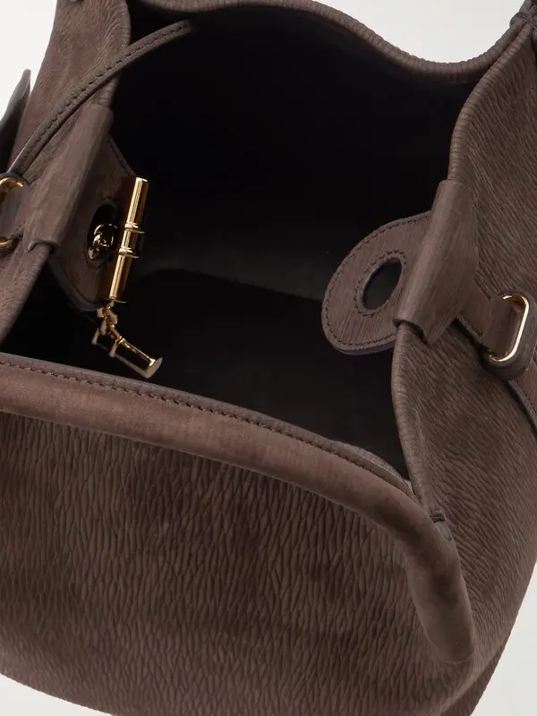 Loro Piana Bale Small Textured-suede Shoulder Bag - Brown