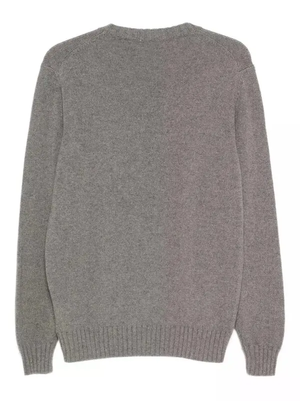 DELL'OGLIO Ribbed Crew Neck Sweater - Grey