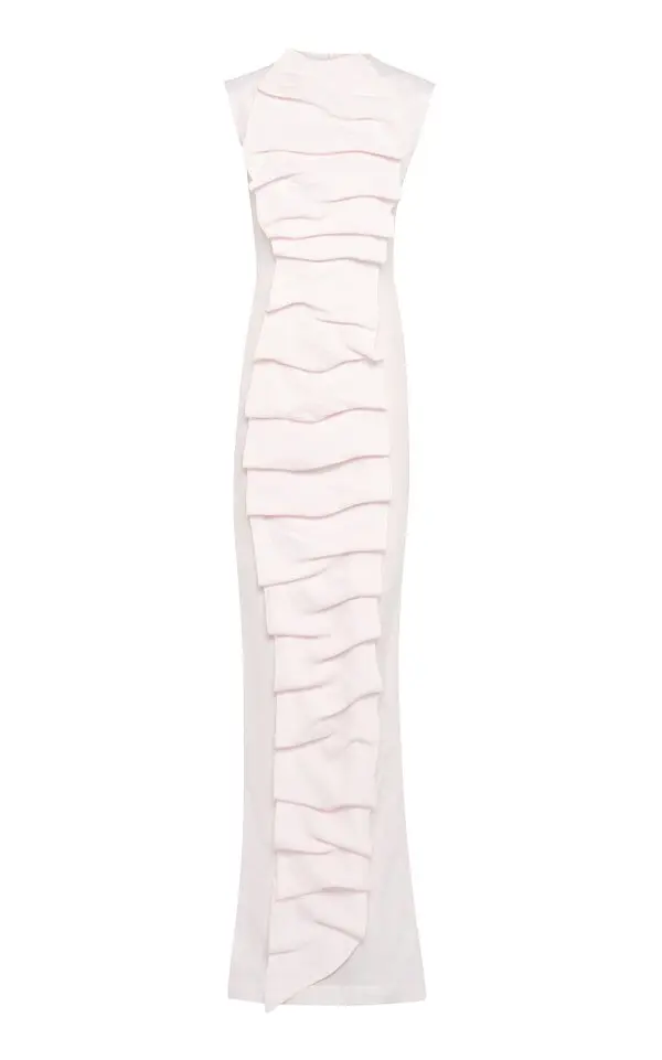 A.W.A.K.E. Mode Ruched Bib-front Maxi Dress - Pink