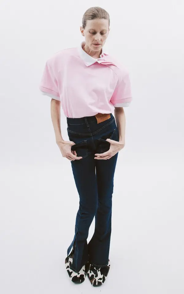 A.W.A.K.E. Mode Padded Cotton Double-collar Rugby Top