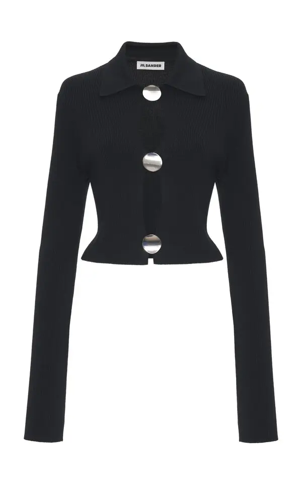 JIL SANDER Virgin Wool Collared Cardigan