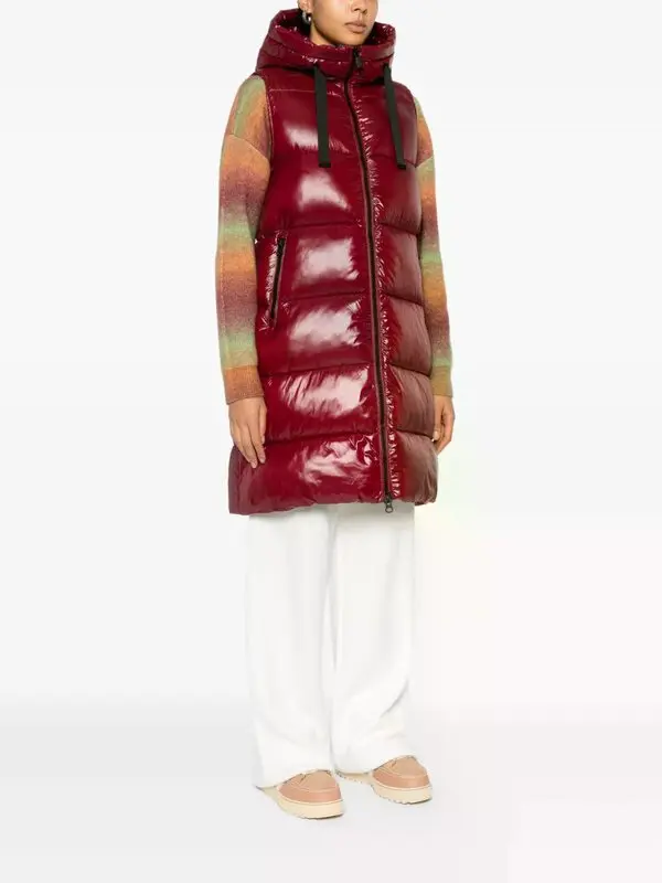 SAVE THE DUCK Hooded Zip-up Gilet - Red