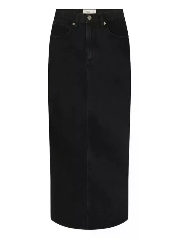 FRAME Button-fastening Midi Skirt - Black