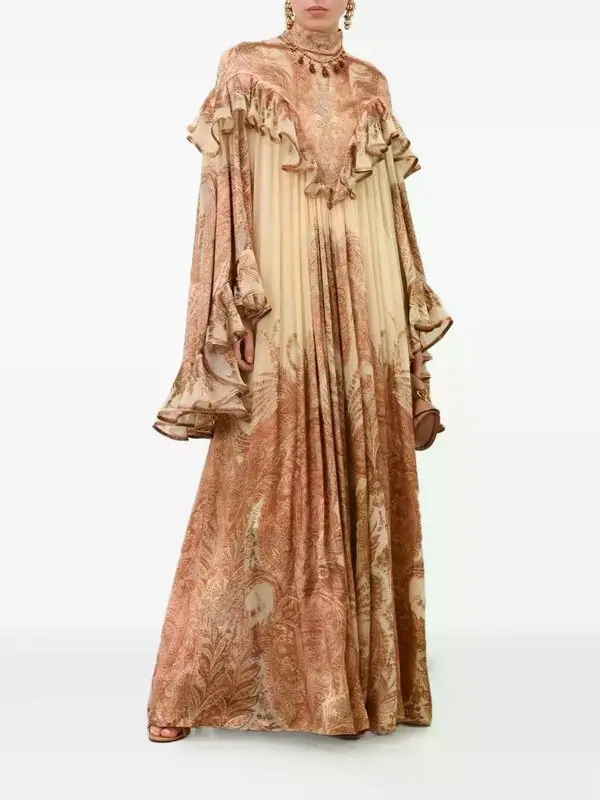 Zimmermann Burnout Ruffled Paisley-print Maxi Dress
