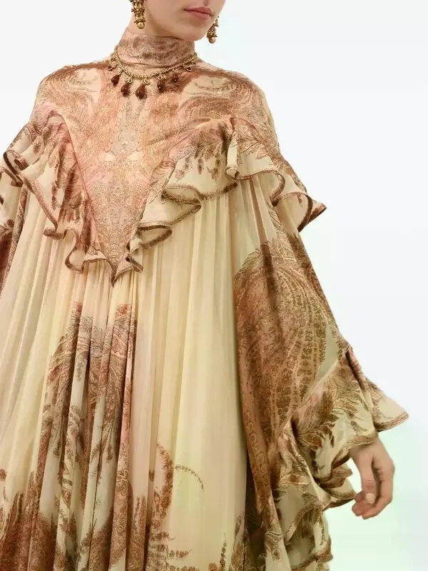Zimmermann Burnout Ruffled Paisley-print Maxi Dress