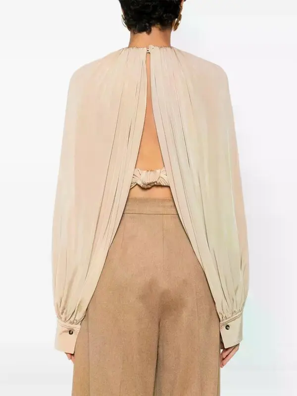 FERRAGAMO Long Sleeve Blouse With Back Slit Detail