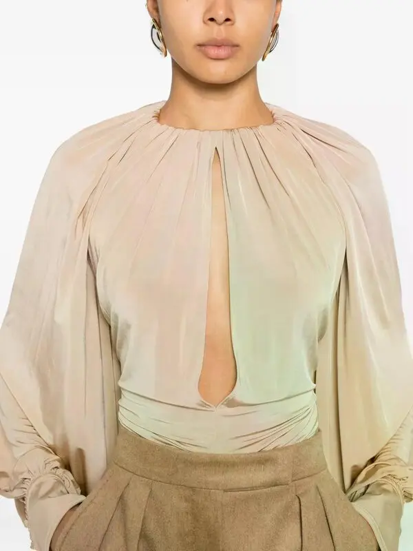 FERRAGAMO Long Sleeve Blouse With Back Slit Detail