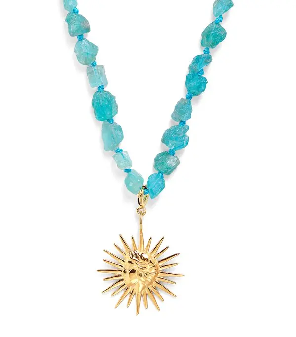 HERMINA ATHENS Gold-plated Apatite Sun Necklace - Blue