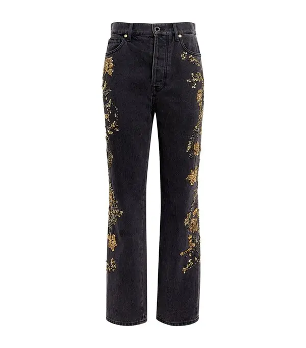 Veronica Beard Daniela Embellished Straight Jeans