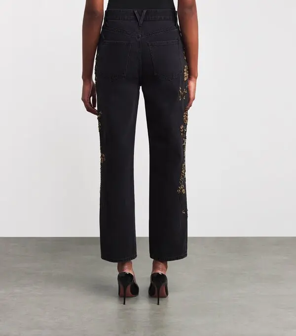 Veronica Beard Daniela Embellished Straight Jeans
