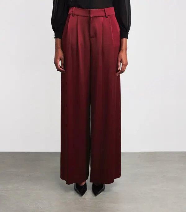 Alice + Olivia Satin Kennedy Wide-leg Trousers