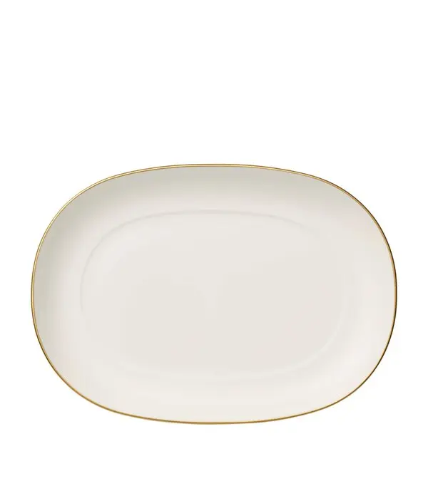 VILLEROY & BOCH Porcelain Gold-trimmed Anmut Pickle Dish - White