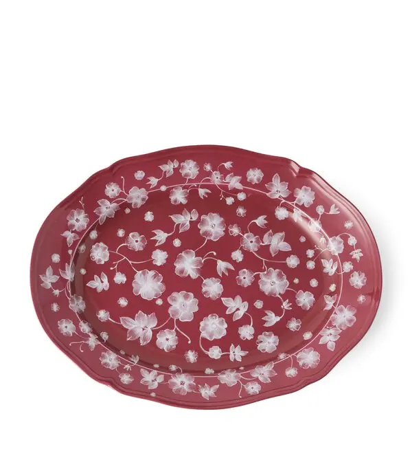 CABANA MAGAZINE X Ginori 1735 Porcelain Floral Serving Plate - Pink