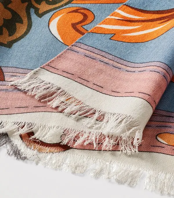 ASPINAL OF LONDON Merino Wool Scarf - Orange