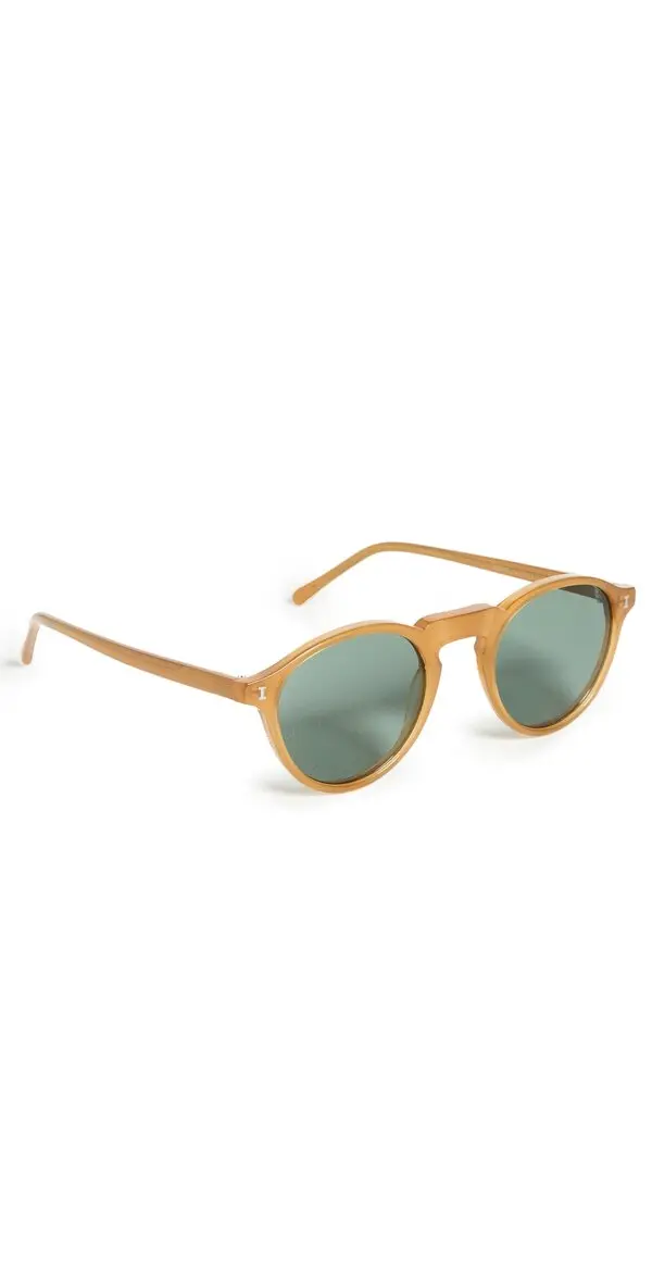 Illesteva Capri Round Frame Sunglasses - Honey W/ Olive