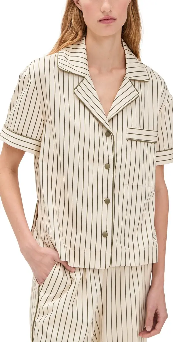 HOMMEY Striped Short Sleeve Shirt