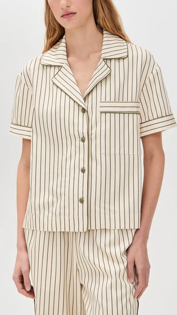 HOMMEY Striped Short Sleeve Shirt