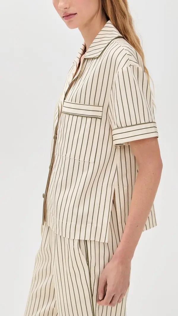 HOMMEY Striped Short Sleeve Shirt