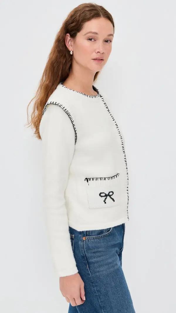 ANOTHER GIRL Bow Motif Cardigan