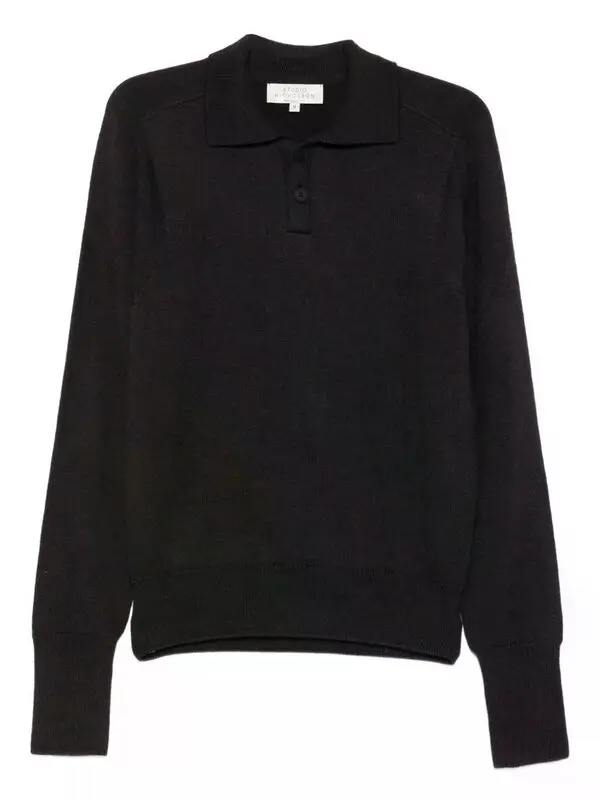 Studio Nicholson Sark Polo Two-button Jumper - Brown