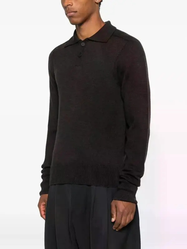 Studio Nicholson Sark Polo Two-button Jumper - Brown