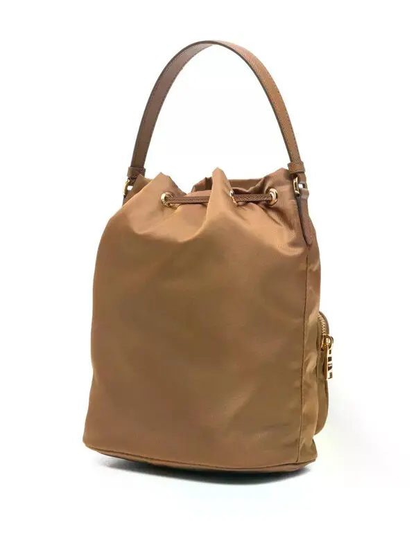 Prada Drawstring Pocket Satchel - Brown