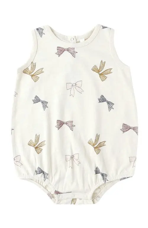 RYLEE + CRU Bows Print Cotton Bubble Romper - Natural