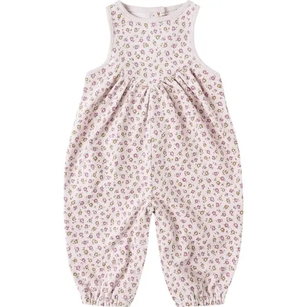 QUINCY MAE Maisie Wildflowers Organic Cotton Overall Romper - Lilac