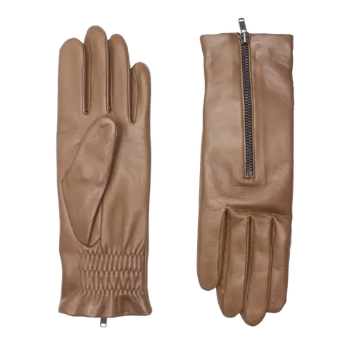 AGNELLE Jane Lambskin Gloves - Taupe