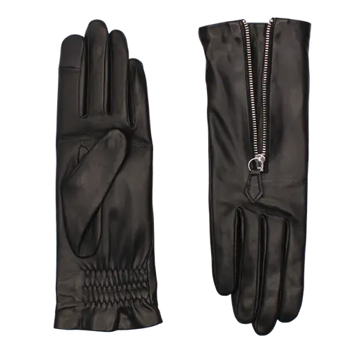 AGNELLE Jane Lambskin Gloves - Tnoir