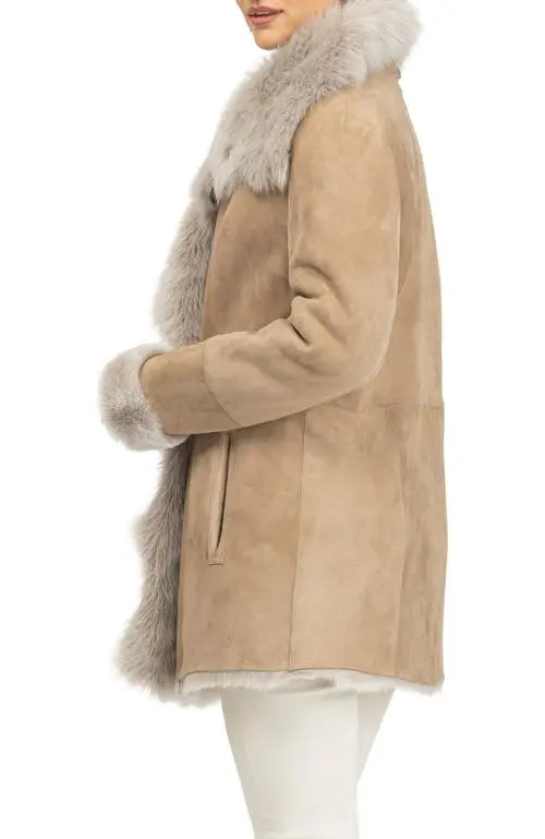 Gorski Merino Genuine Shearling Short Jacket - Arctic Beige Brisa