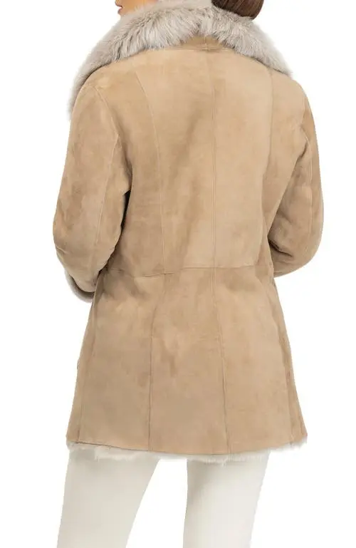 Gorski Merino Genuine Shearling Short Jacket - Arctic Beige Brisa