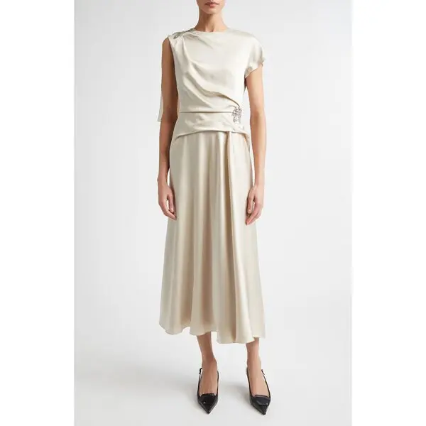 Erdem Drape Satin Gown